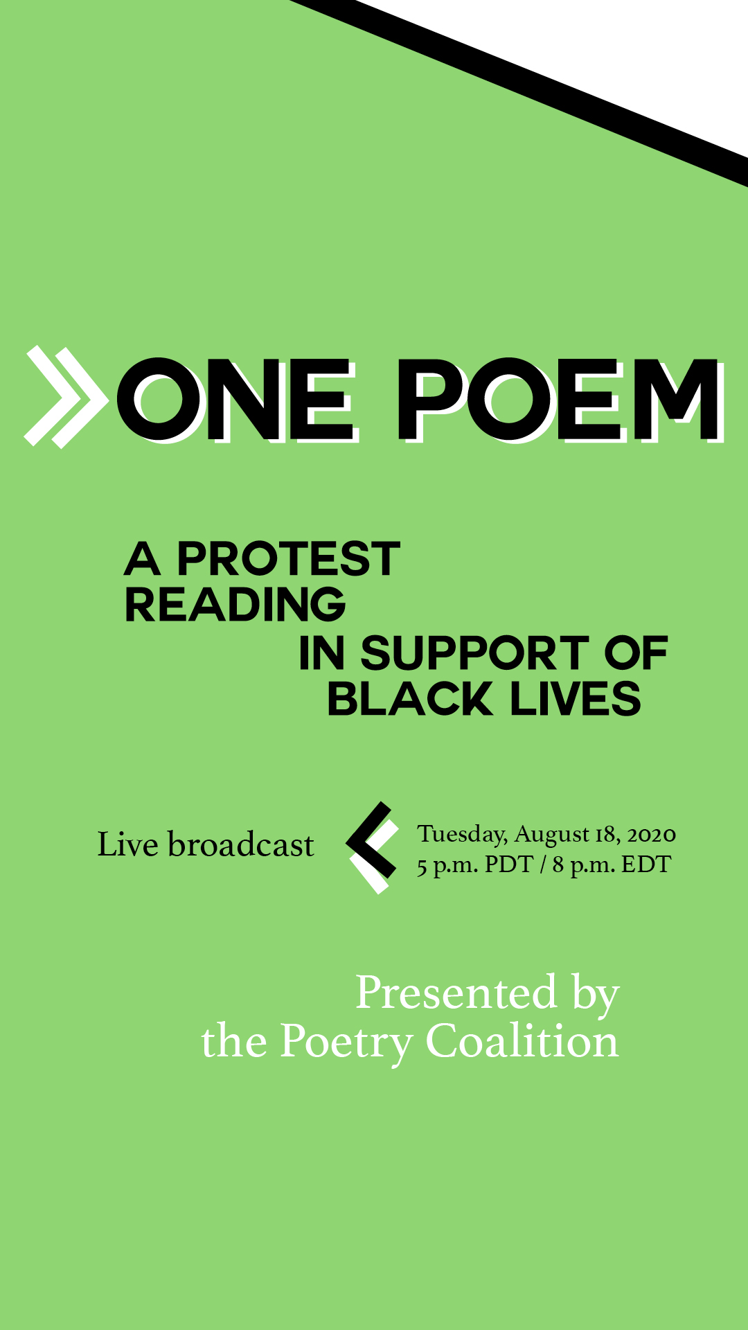 One Poem: A Protest Reading in Support of Black Lives