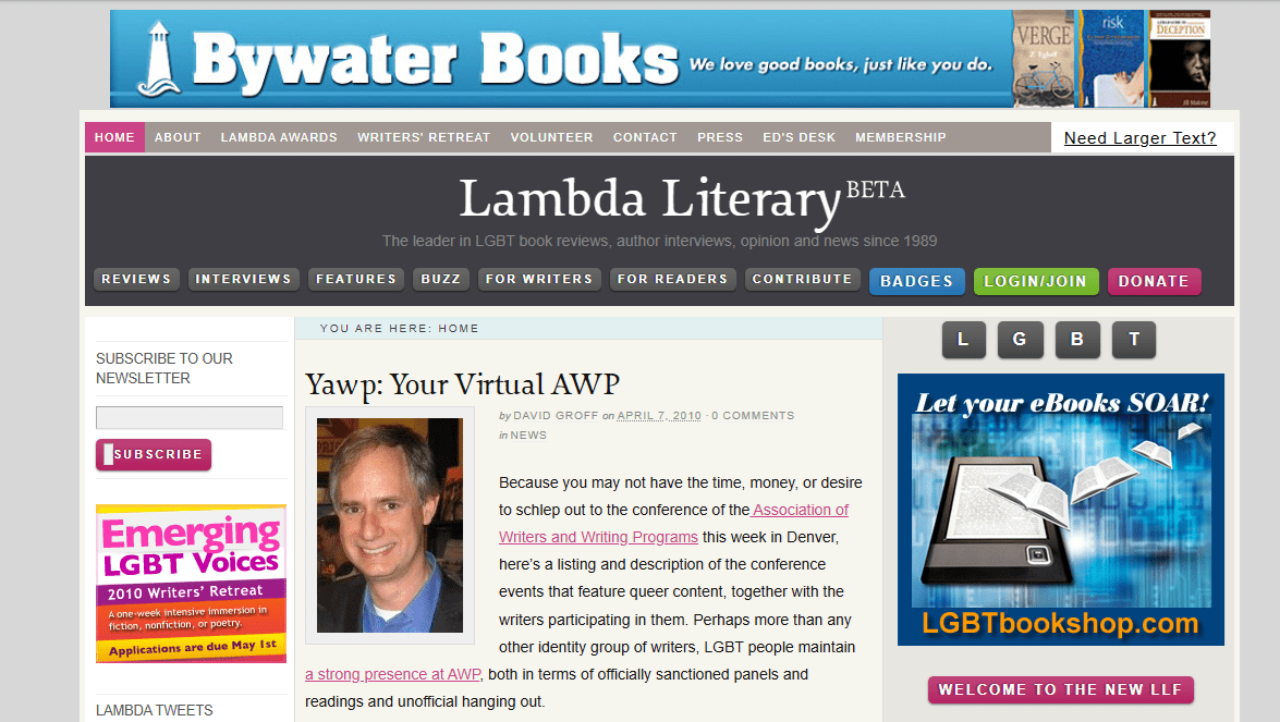 Mission & History - Lambda Literary